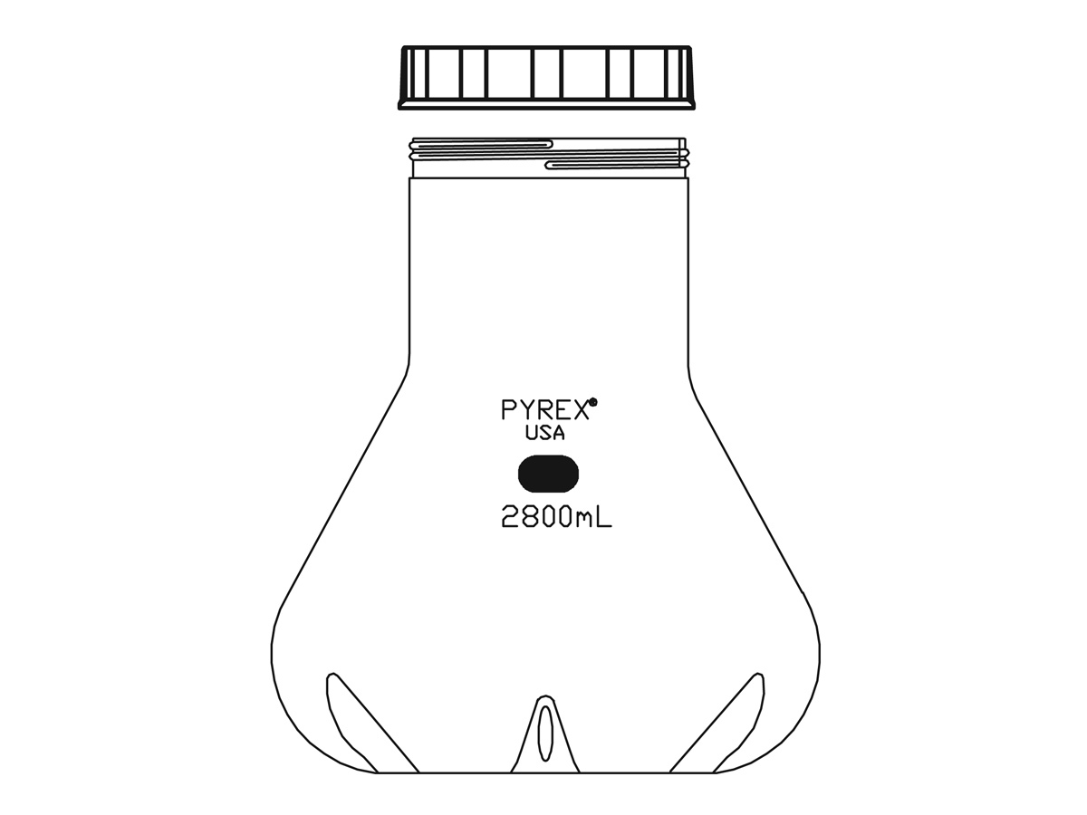 4427-2XL | PYREX® 2800 mL Fernbach-Style Culture Flask with Baffles and ...