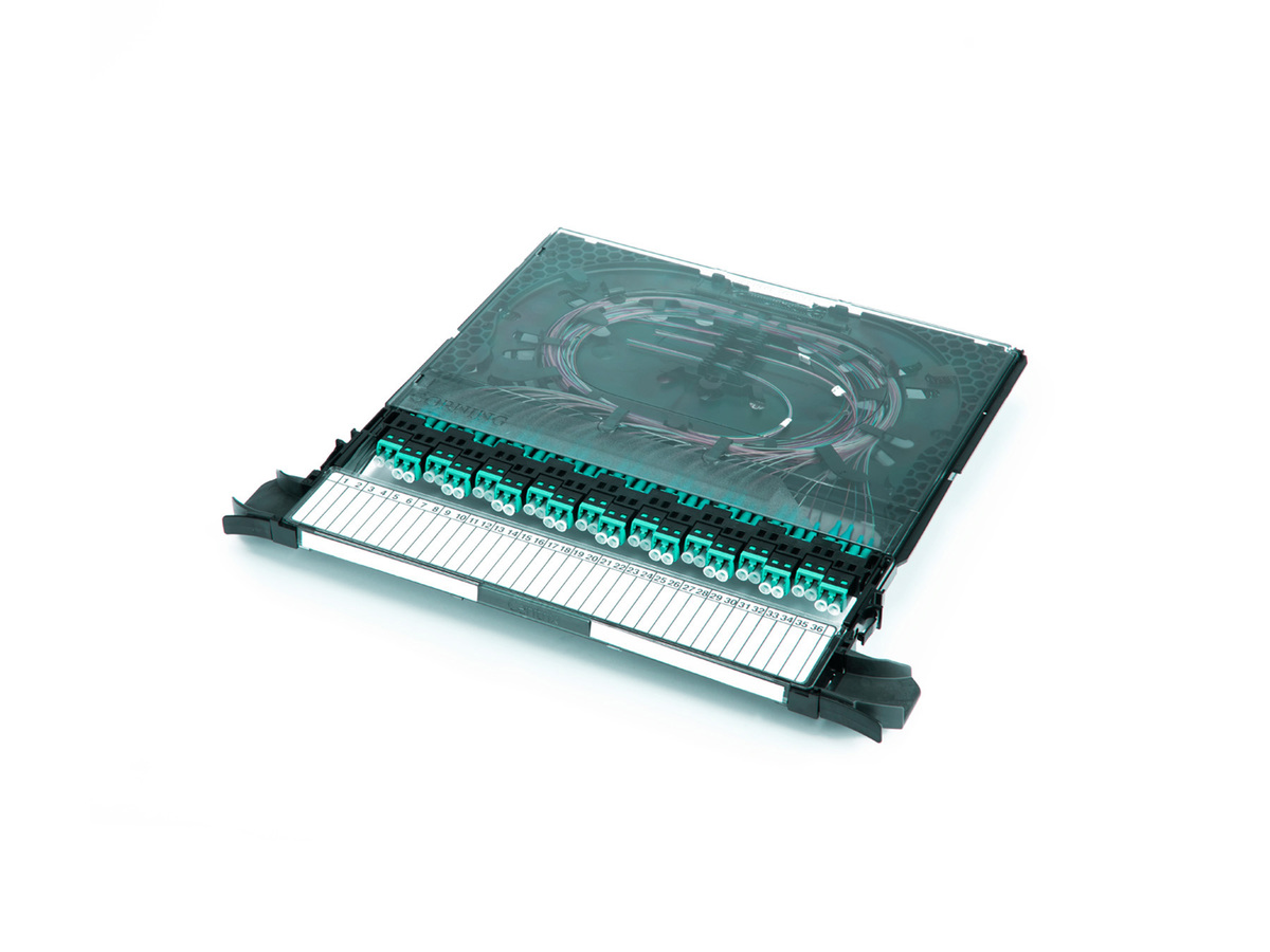 CTXCPP3S-B3-2RH000 | Centrix™ Pigtailed Cassette 36 Fiber, staggered LC APC duplex panel, single ...