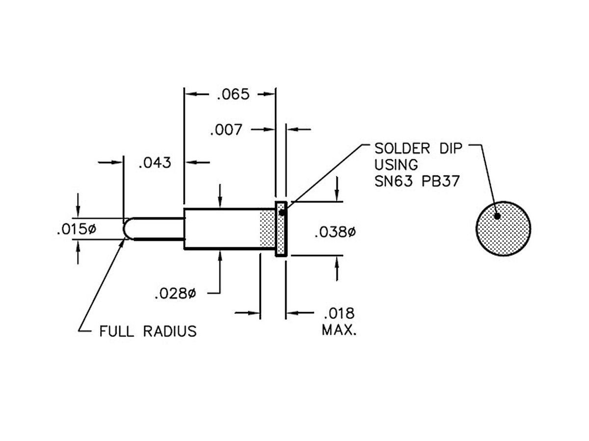 Y071-L92-02 | GPO Pin 0.065 long | Corning