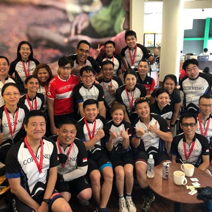 Corning Singapore bikes for charity