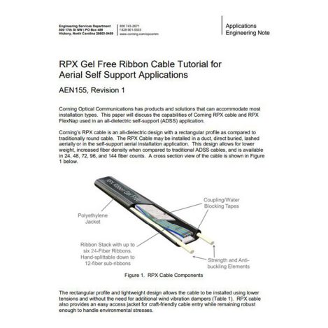 RPX® Gel-Free Ribbon Cable | Ribbon Cable | Corning