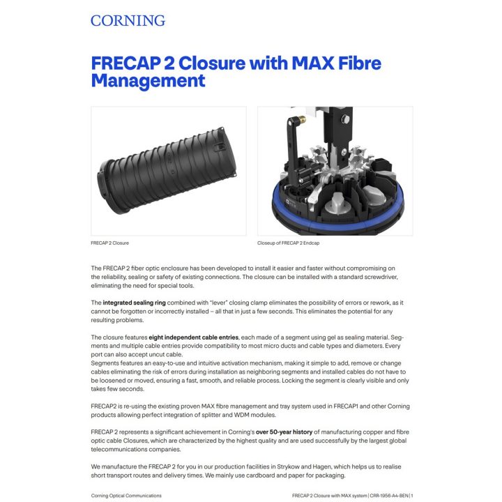 FRECAP 2 Closure | Corning