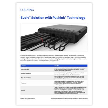 Evolvﾂｮ Solution With Pushlok邃 Technology Corning